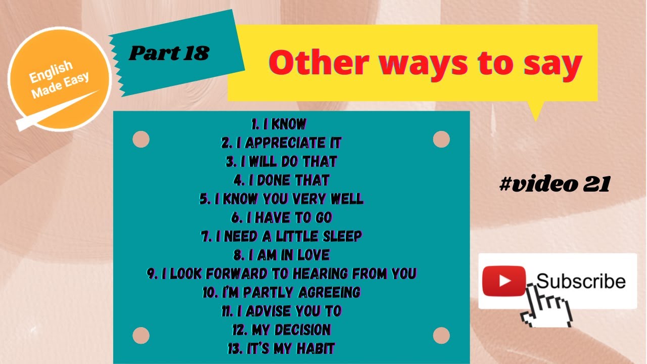 Other Ways to Say "I know"..| Use these smart phrases instead | Learn ...