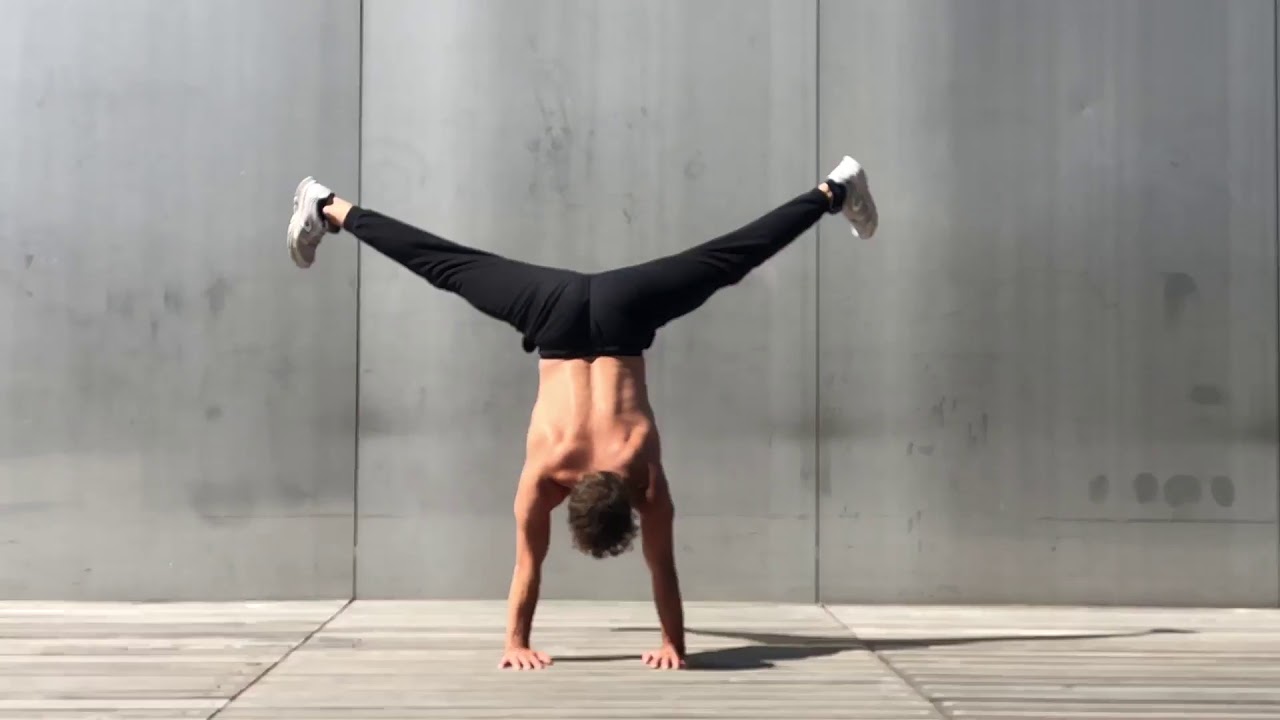 Straddle handstand kick up - YouTube