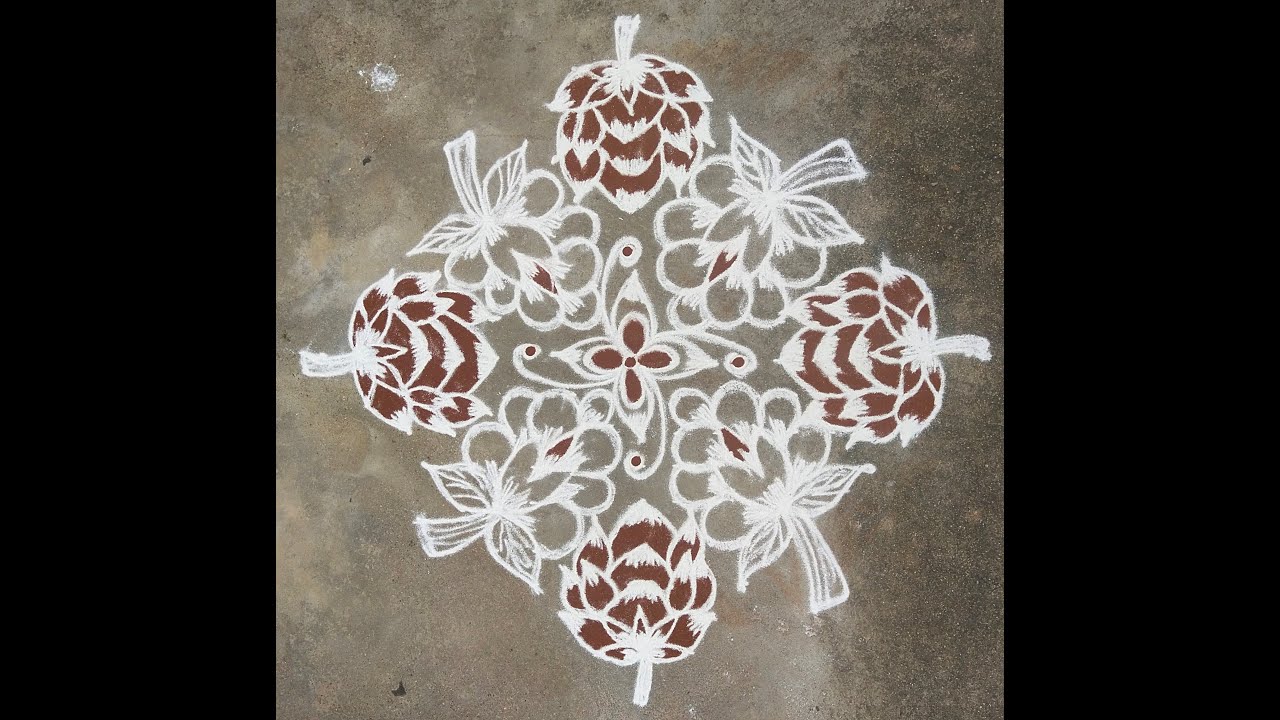 Easy malli poo kolam - YouTube