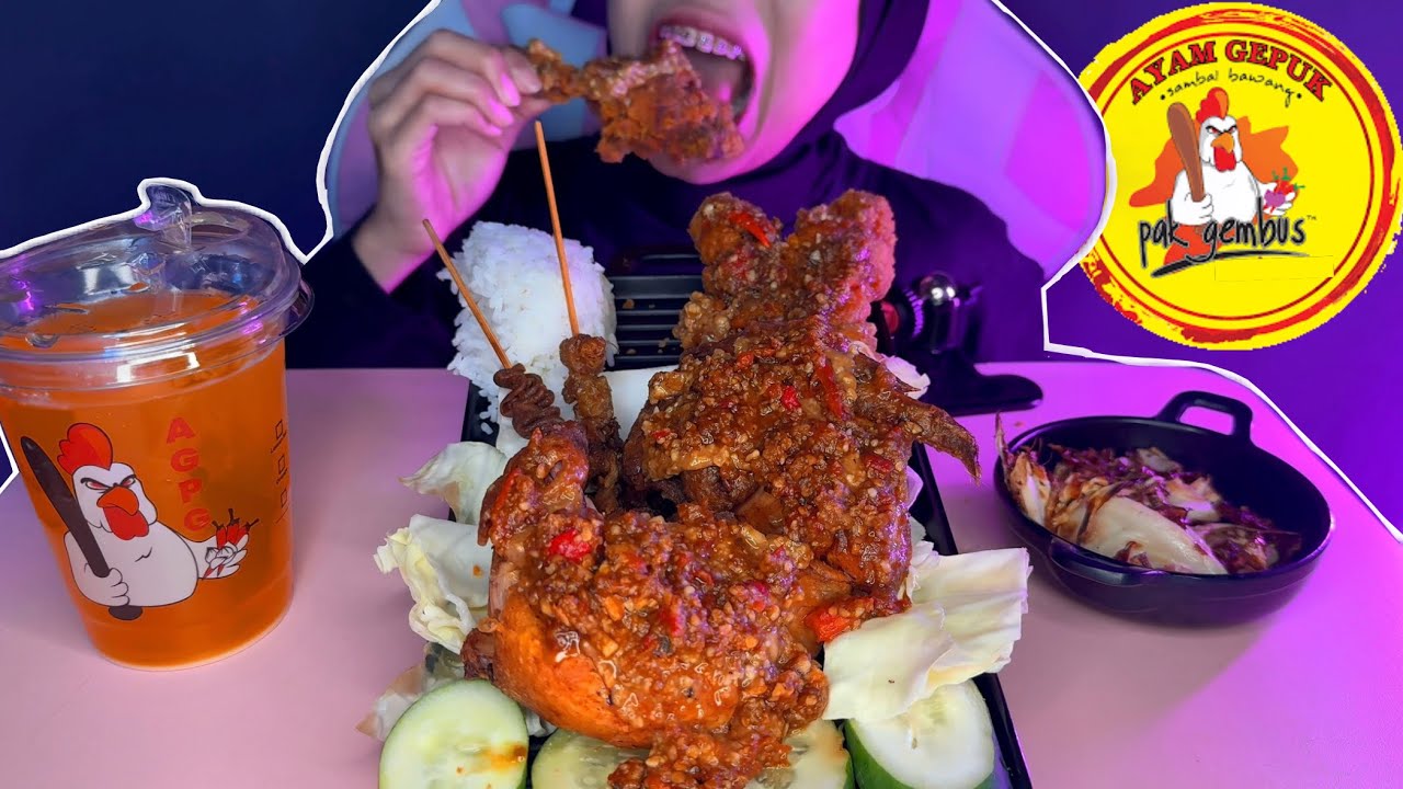 MUKBANG Ayam Gepuk Pak Gembus | RIMA - YouTube