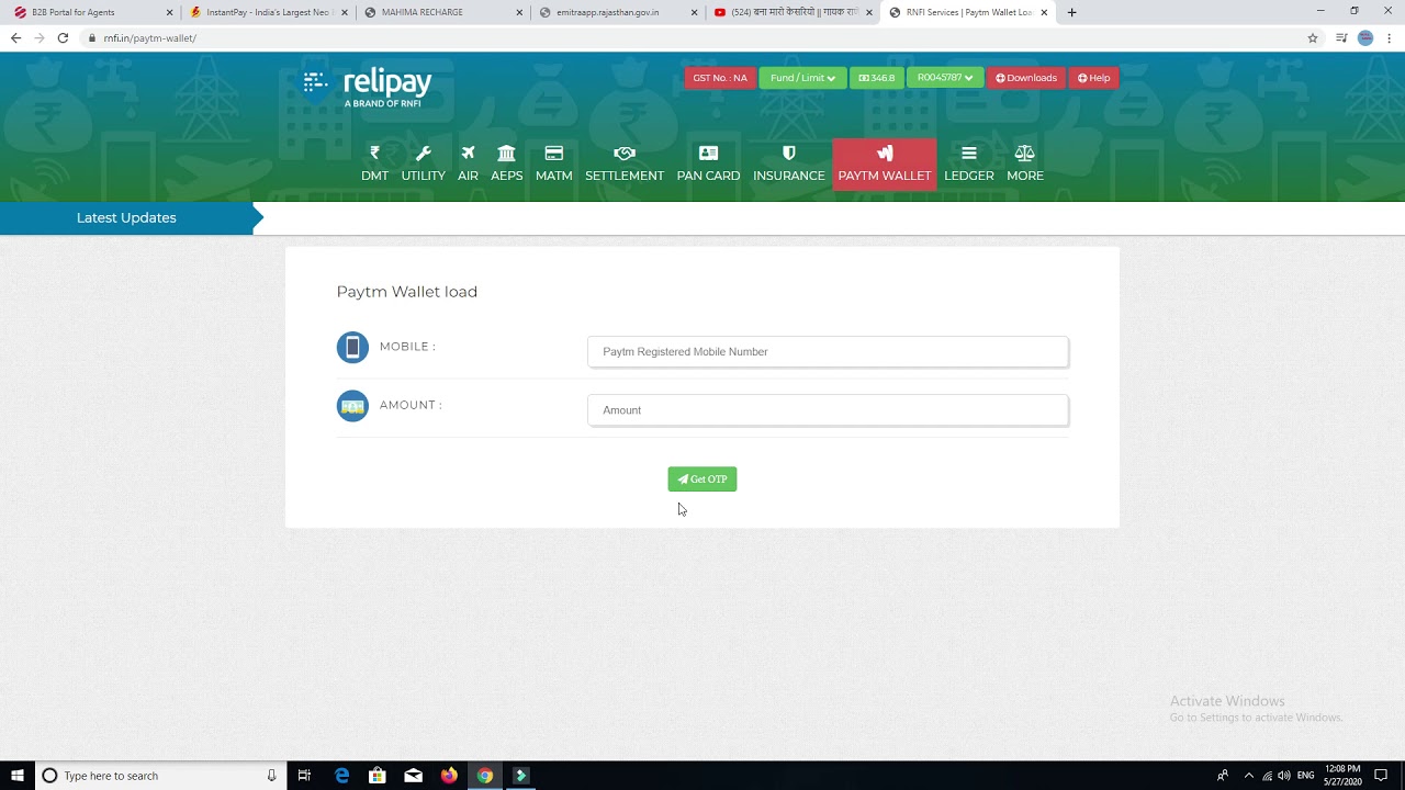 RNFI PORTAL / YOU CAN LOAD YOUR PAYTM WLET - YouTube