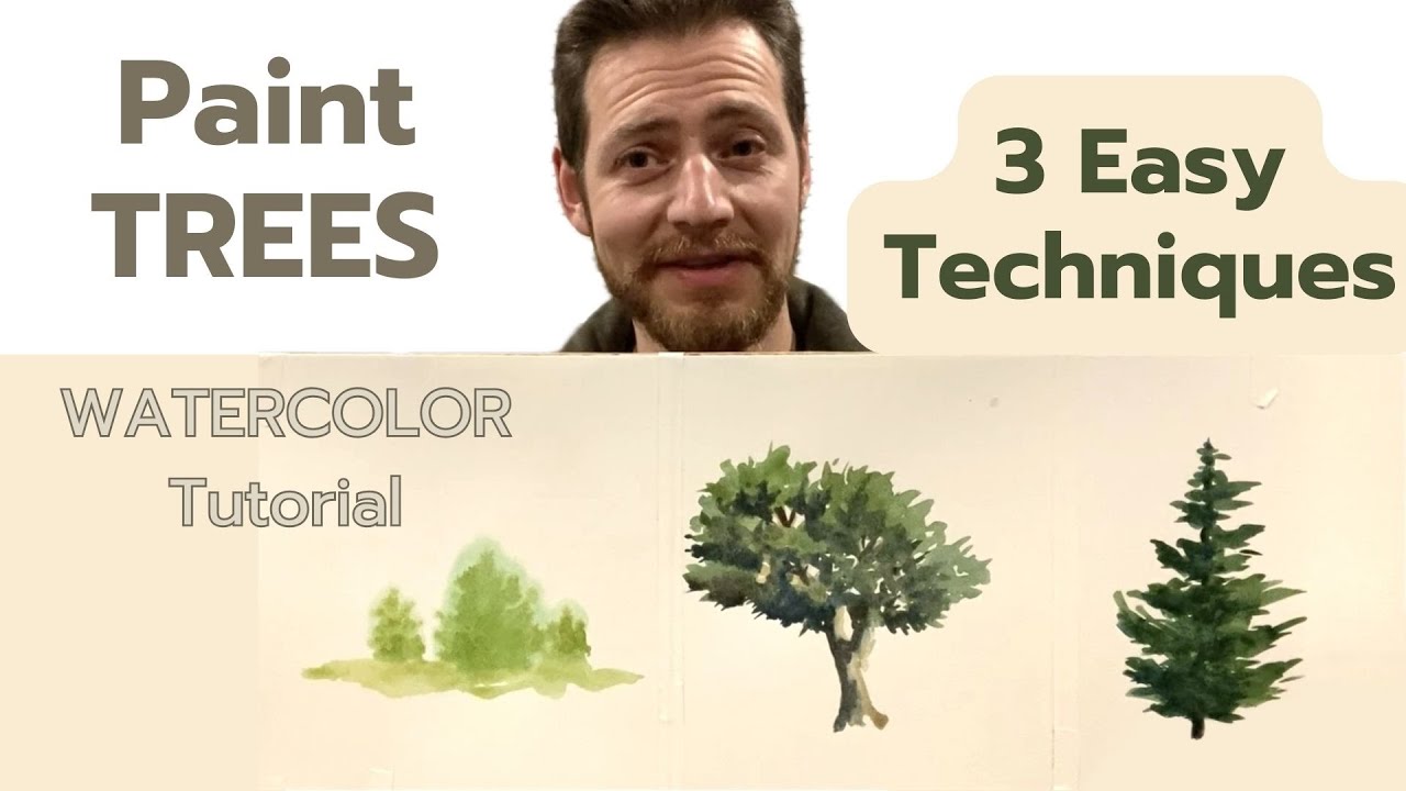 How to Paint Trees in watercolor - 3 Simple Techniques - YouTube