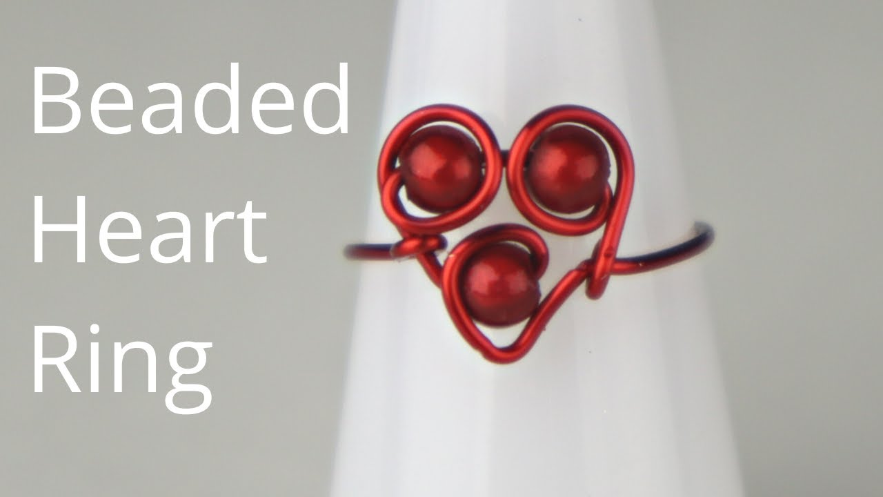Beaded Heart Ring Jewelry Making DIY Tutorial - YouTube