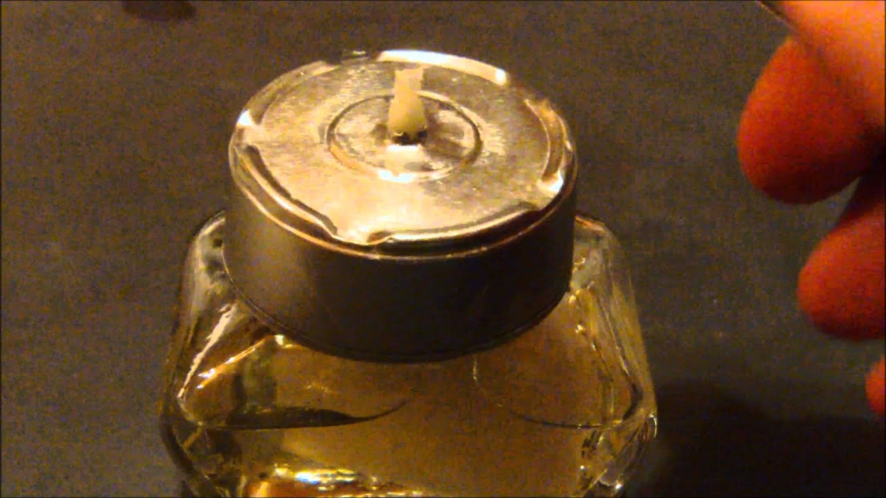 self made simple oil lamp (powered with colza oil) / Einfache Öllampe ...