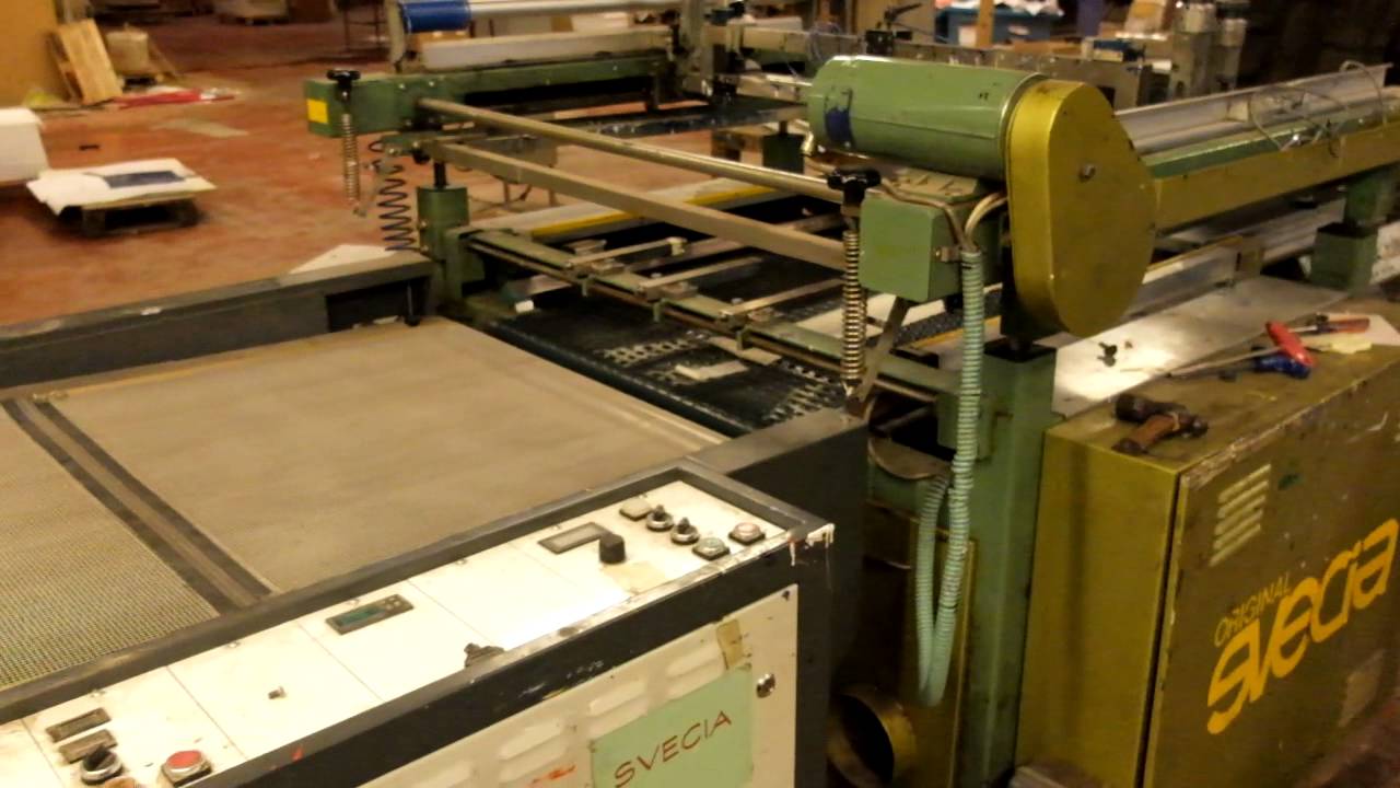 Ref 5959 1987 Svecia Screen Press with Trumax UV Combi Dryer - YouTube