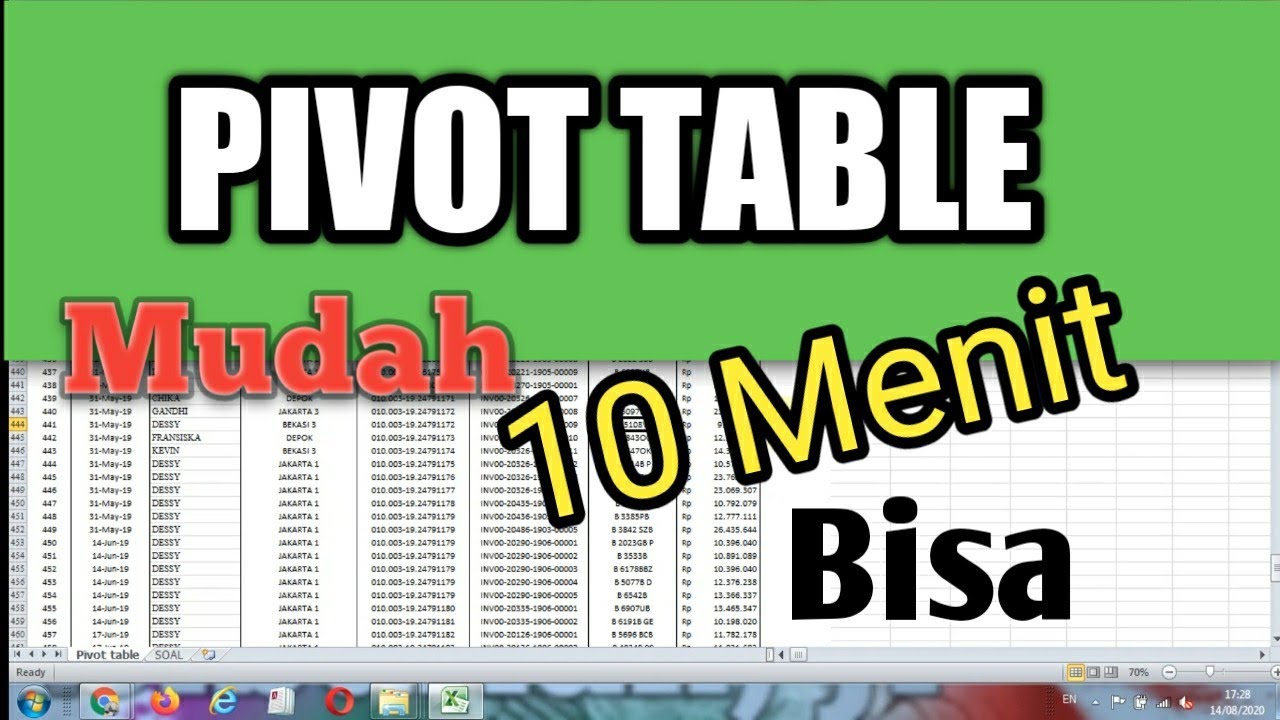 BELAJAR PIVOT TABEL DENGAN MUDAH DAN CEPAT # Learn Pivot Table - YouTube