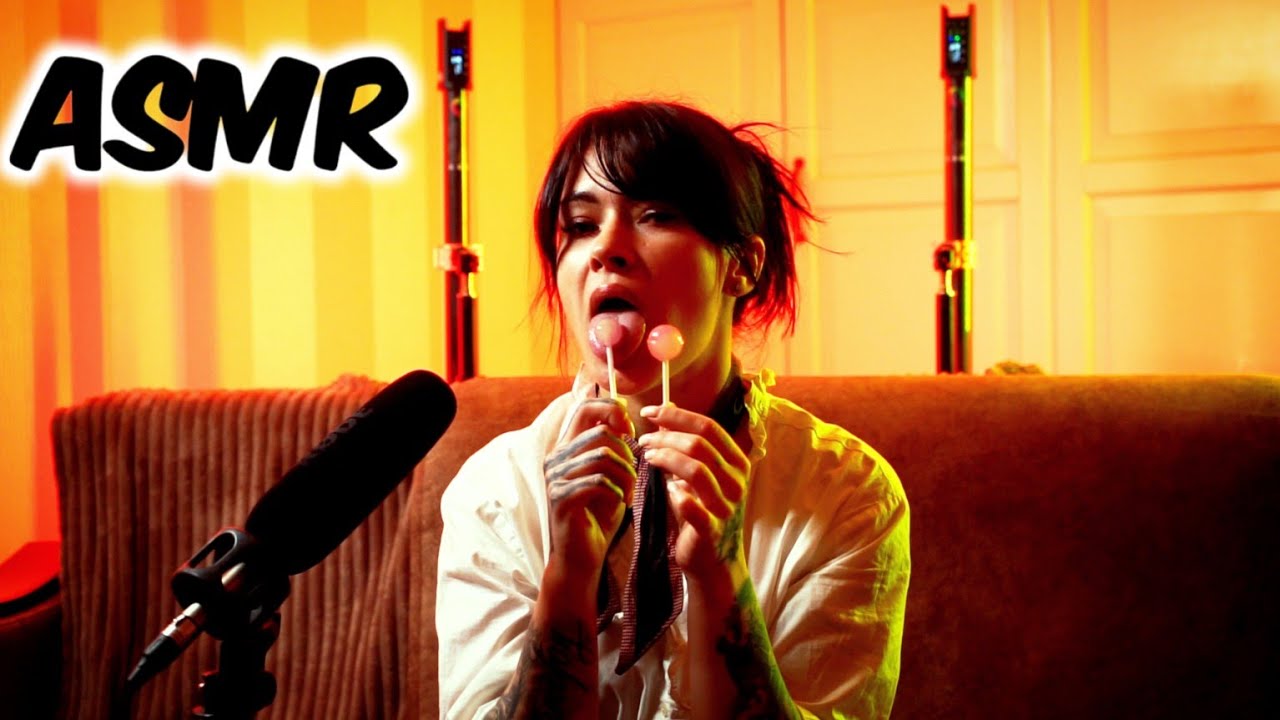 ASMR Licking Lollipop | mouth sounds | Lens Licking | ASMR candyes # ...