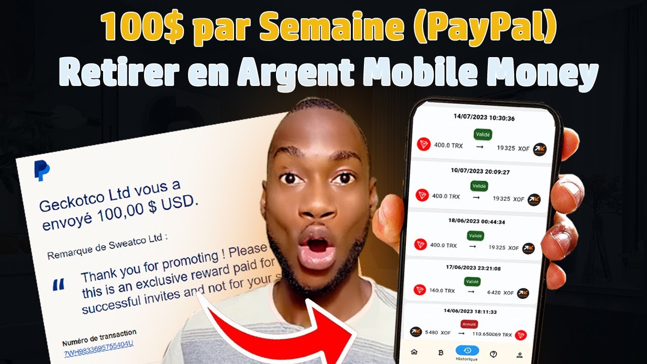 Stratégie pour Gagner 100$ PayPal par semaine et Retirer en Argent Mobile Money - YouTube