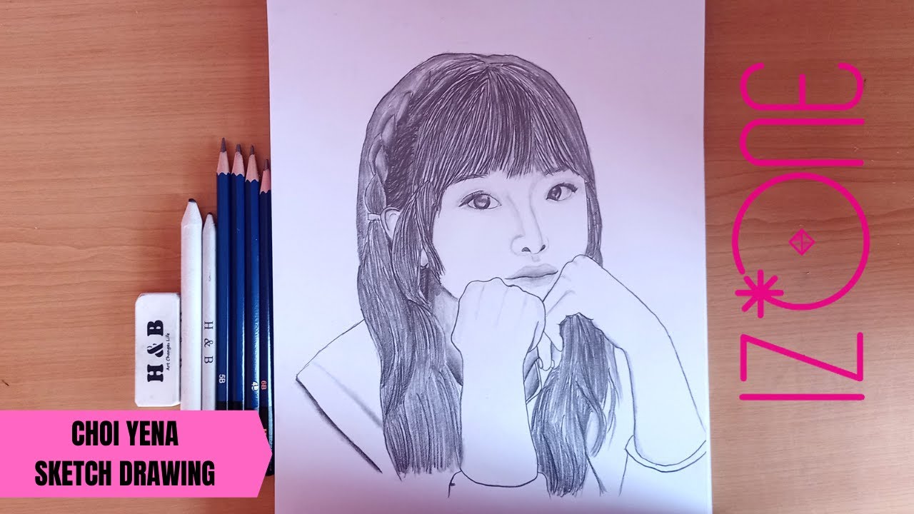 IZONE CHOI YENA -SKETCH DRAWING 아이즈원 - 최예나 그림 그리기 스케치 드로잉 - YouTube