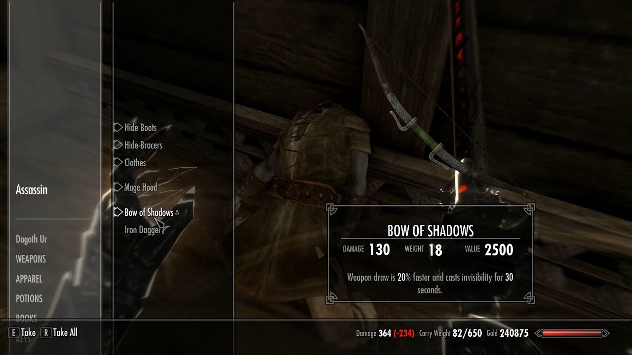 Skyrim AE Legendary Difficulty Ep 145 Bow of Shadows - YouTube