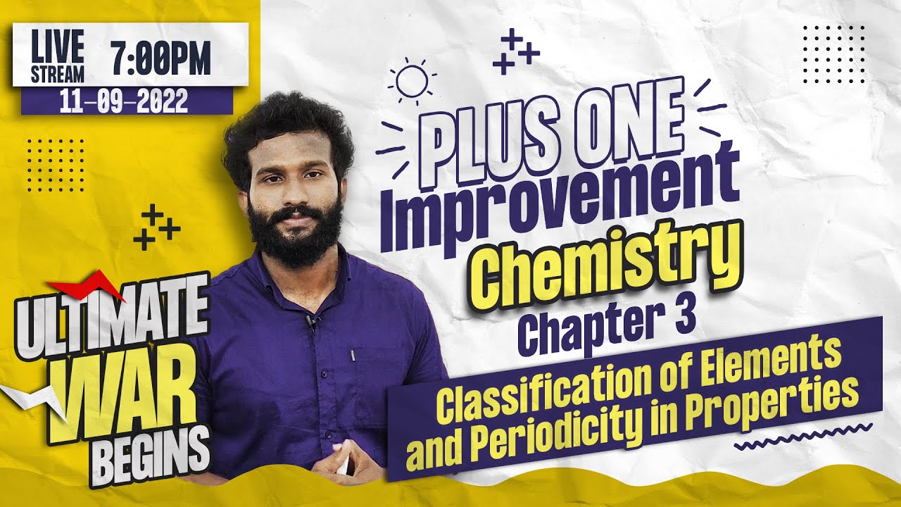 Plus One | Improvement | Live Streaming | Chemistry | Chapters - 3 ...