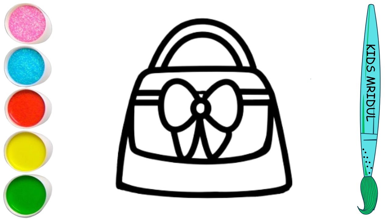 Learn to draw a Ladies Purse step by step easy drawing || Drawing ...