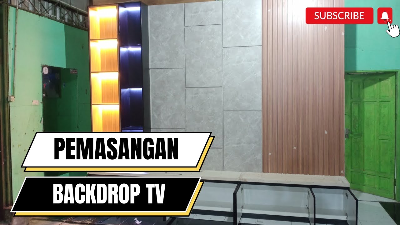 Pemasangan Backdrop tv | TV backdrop installation - YouTube