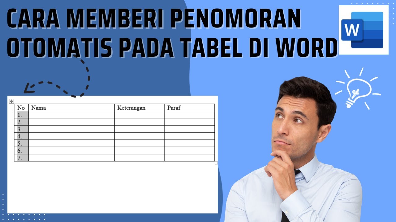 Cara Membuat Penomoran Otomatis Pada Tabel di Word - YouTube
