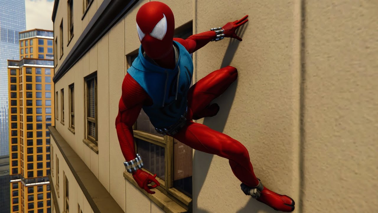 Spider-Man PS4 - Scarlet Spider Suit Free Roam Gameplay - YouTube