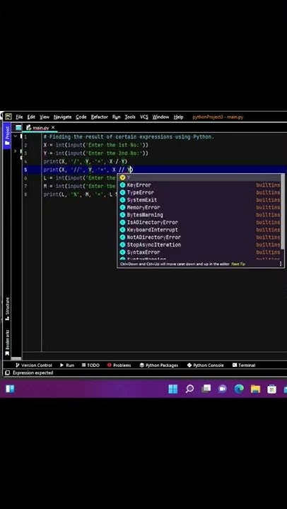 Finding the result of certain expressions using Python #shorts - YouTube