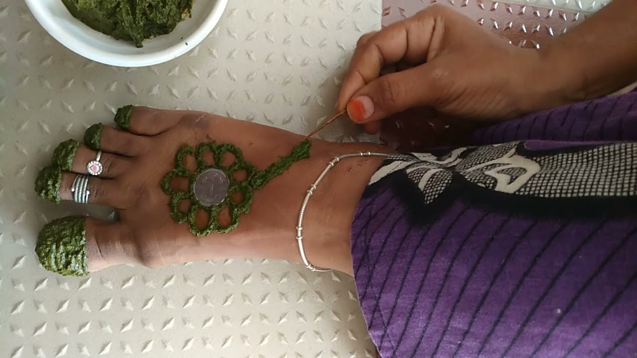 Simple Leg Gorintaku Design || New Maruthani Designs in Leg - YouTube