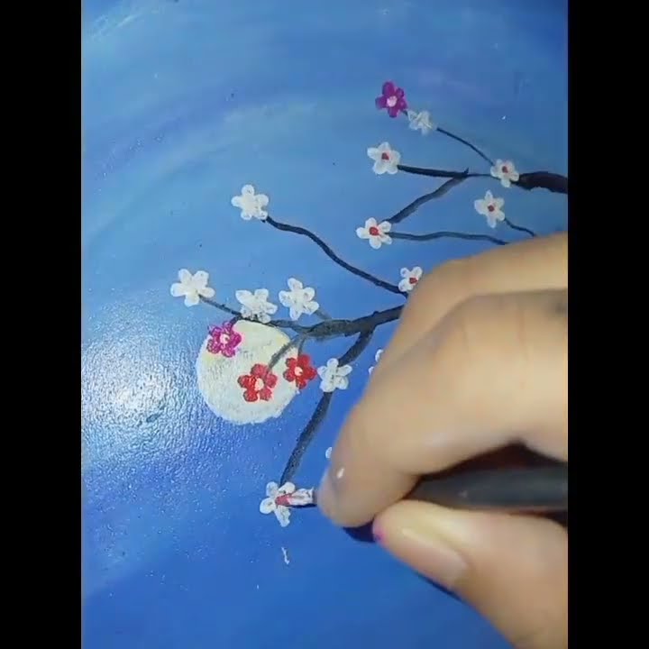 One time plate painting 🎨🖌️..Acrylic colour painting.. #shorts # ...