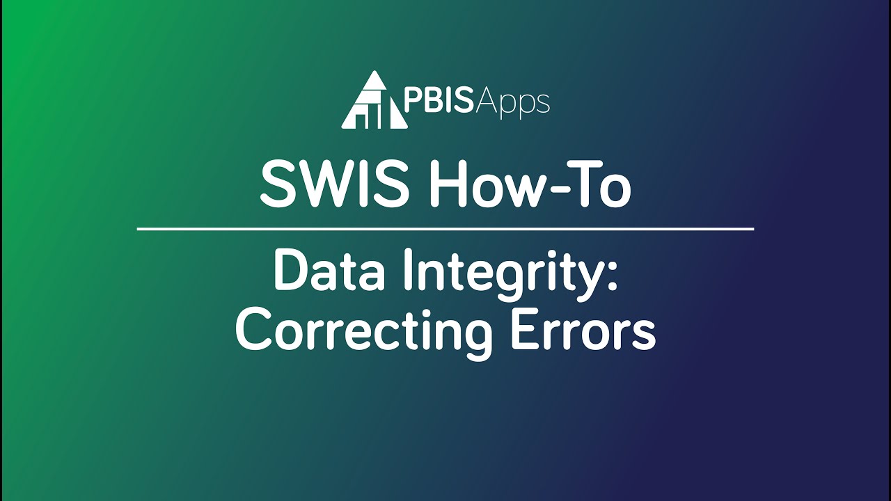 Data Integrity: Correcting Errors - YouTube