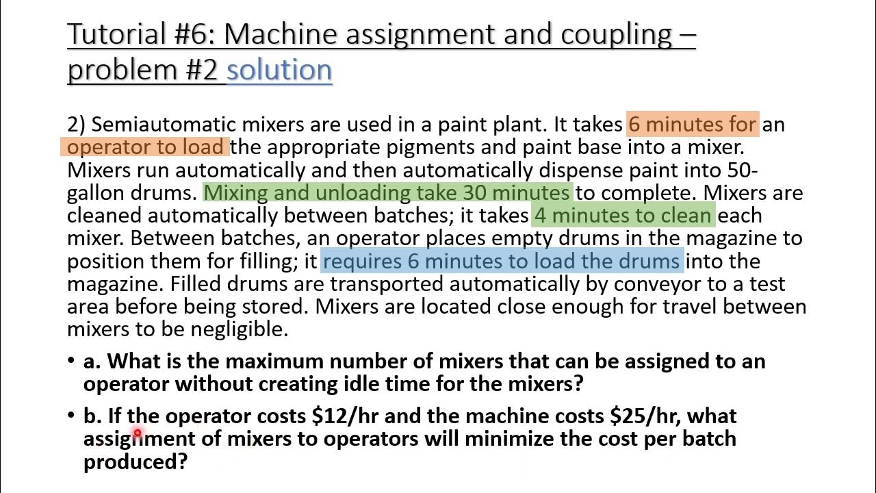 Tutorial 8 Machine assignment and coupling problems - YouTube