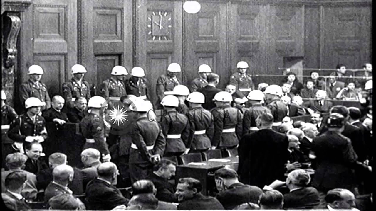 Sentencing of Nazi war leaders during the Nuremberg trials in Nuremberg ...