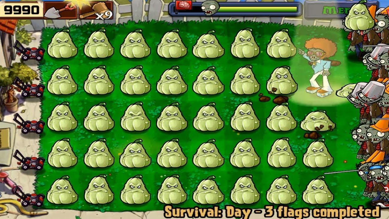 PvZ Squash Bumped Them all Attacking Zombies - YouTube