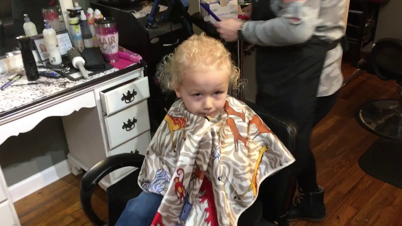 Isaac Gets His 1st Haircut - Age 2 - YouTube