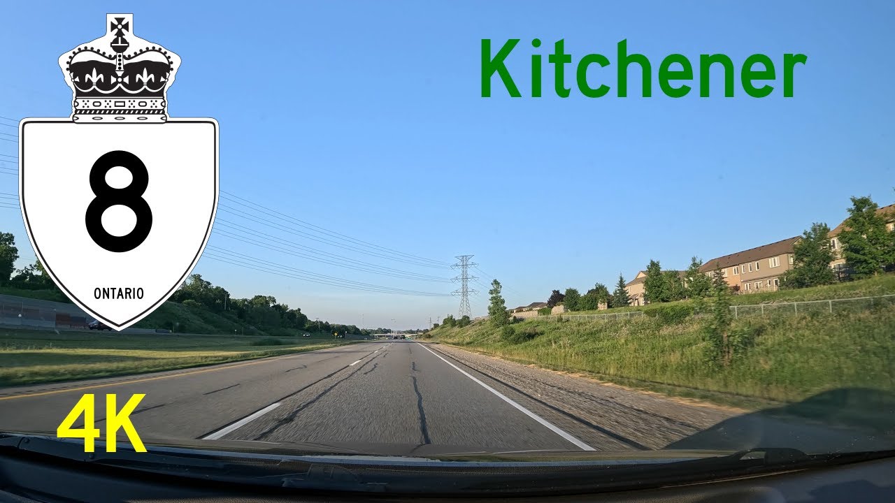 Ontario Highway 8 Eastbound Early Evening Drive Through Kitchener ...