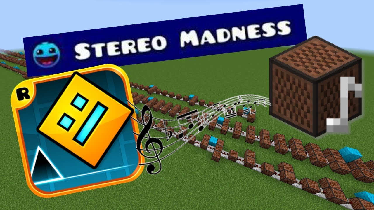 Minecraft: Geometry Dash - Stereo Madness with Note Blocks - YouTube