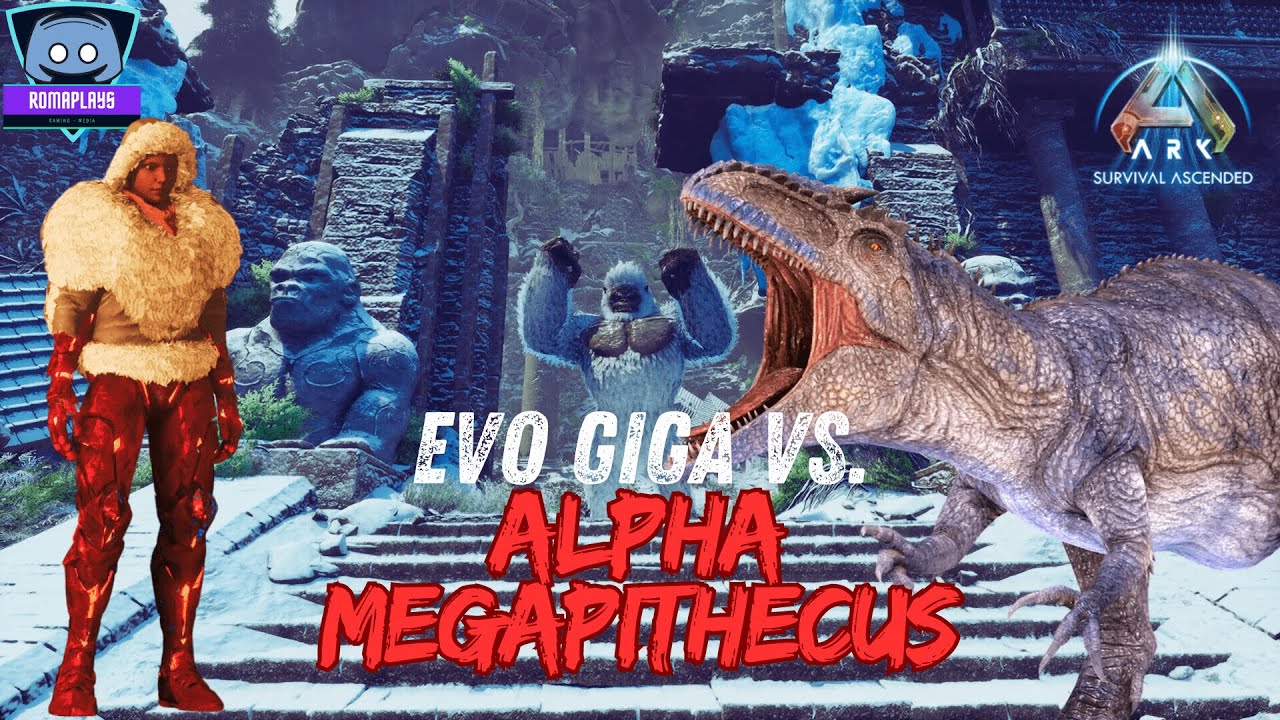 Evo Giga vs. Alpha Megapithecus | Paleo Ark Mod | Ark Survival Ascended ...