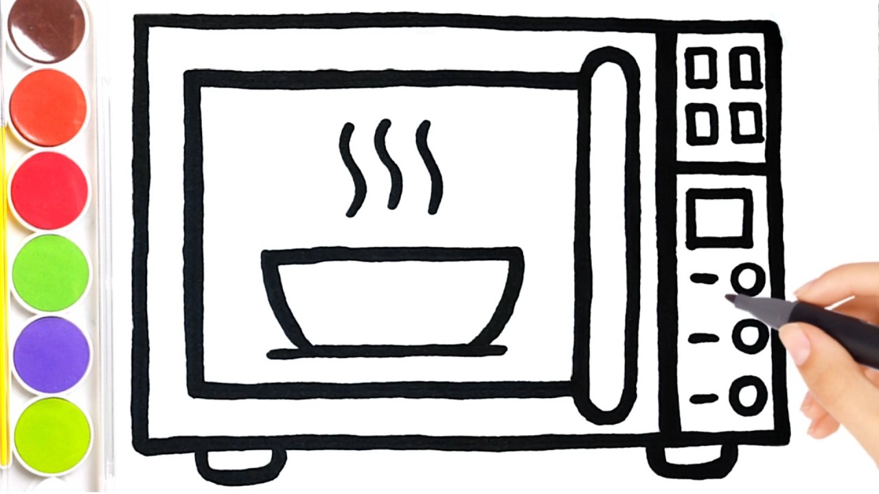 Microwave Oven Drawing, Painting, Coloring 🎨🖌 for Kids and Toddlers ...