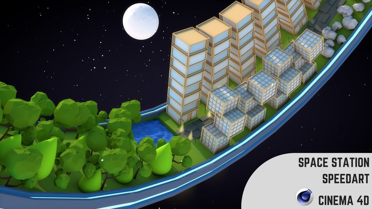 SPACE STATION SPEED ART - CINEMA 4D - YouTube