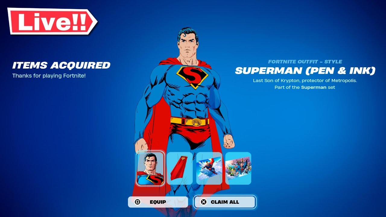 🔴LIVE! - UNLOCKING SUPERMAN 🔴 NEW MYTHIC! (Fortnite) - YouTube