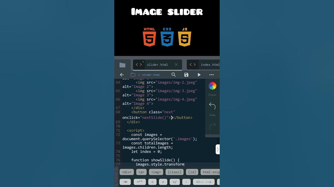 Image Slider Using Html Css And Javascript Coding Coders Colorcoding