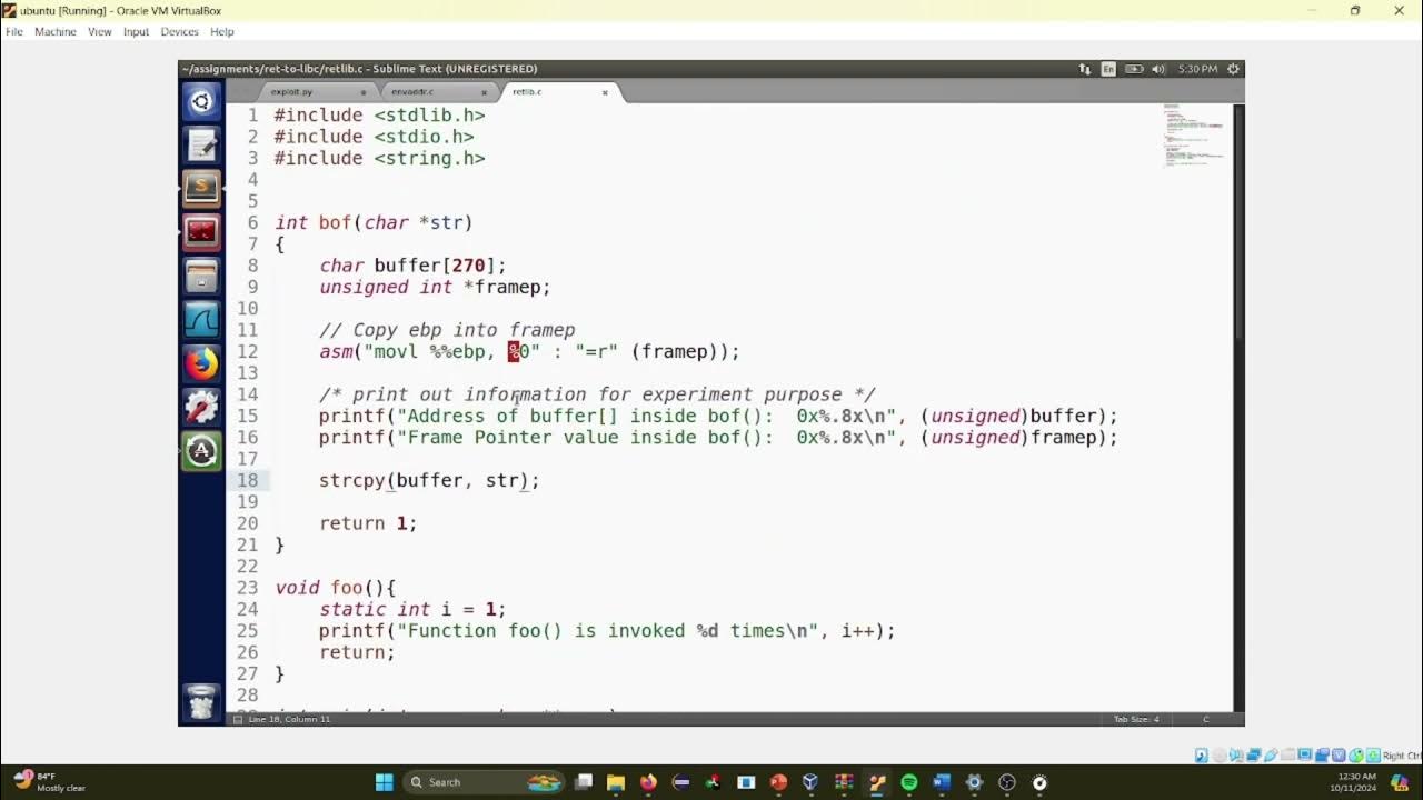 return to libc attack - YouTube