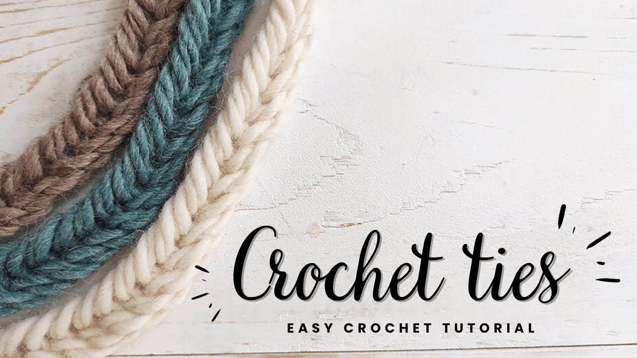 How to crochet ties for a hat: Crochet fishtail cord tutorial - YouTube