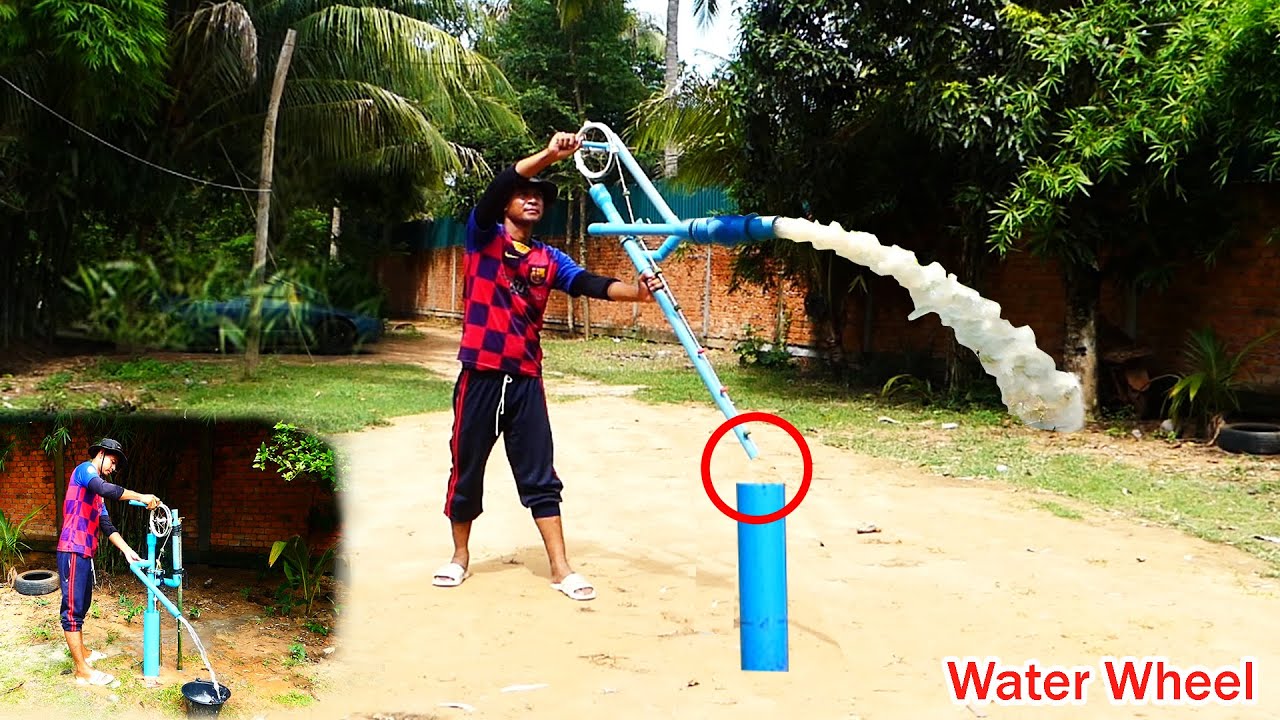 Amazing Water wheel pump from the River | Easy pump the water without ...
