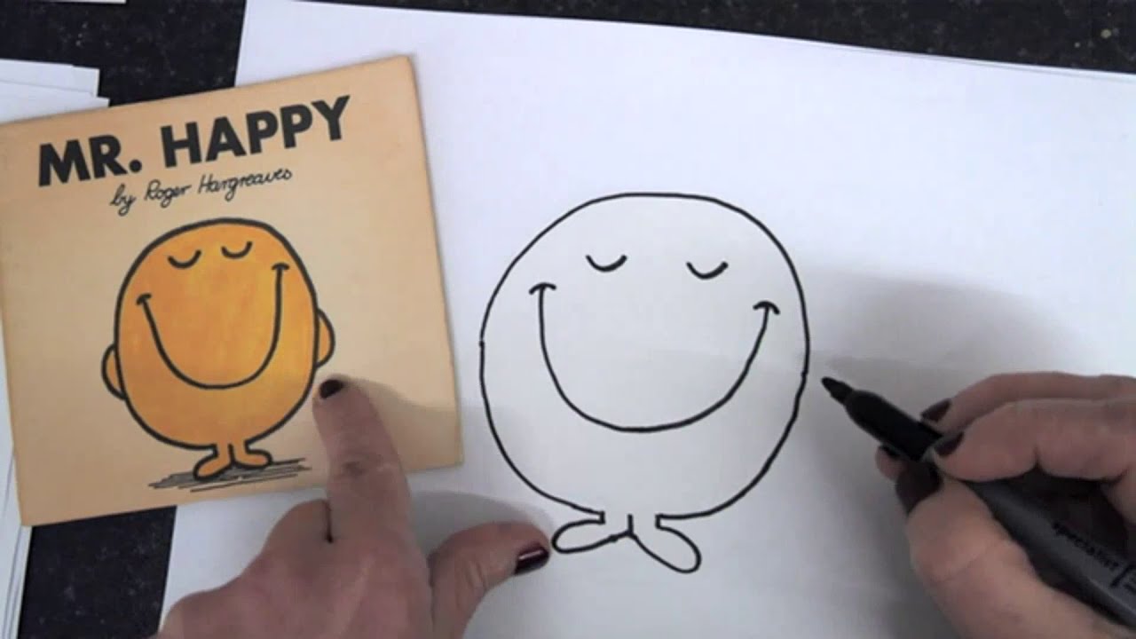 Draw Mr Happy and other Mr Men and Miss characters - YouTube