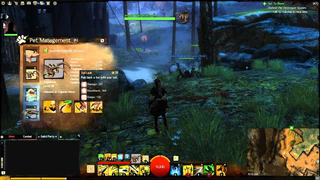 Guild Wars 2 - Ranger Pet Guide - Devourers - Whiptail & Lashtail - YouTube