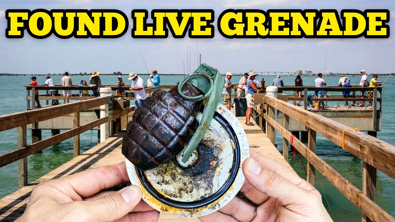FOUND LIVE GRENADE Magnet Fishing For Sunken Treasure In Ocean / Magnet ...