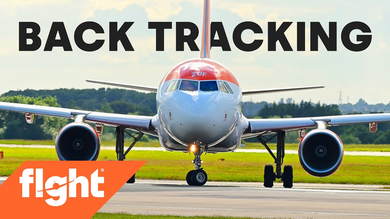 Plane has to backtrack to take off - YouTube