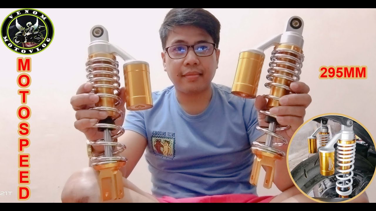 REAR SHOCK ABSORBER 295MM WITH BASO | MOTOSPEED | UNBOXING ...