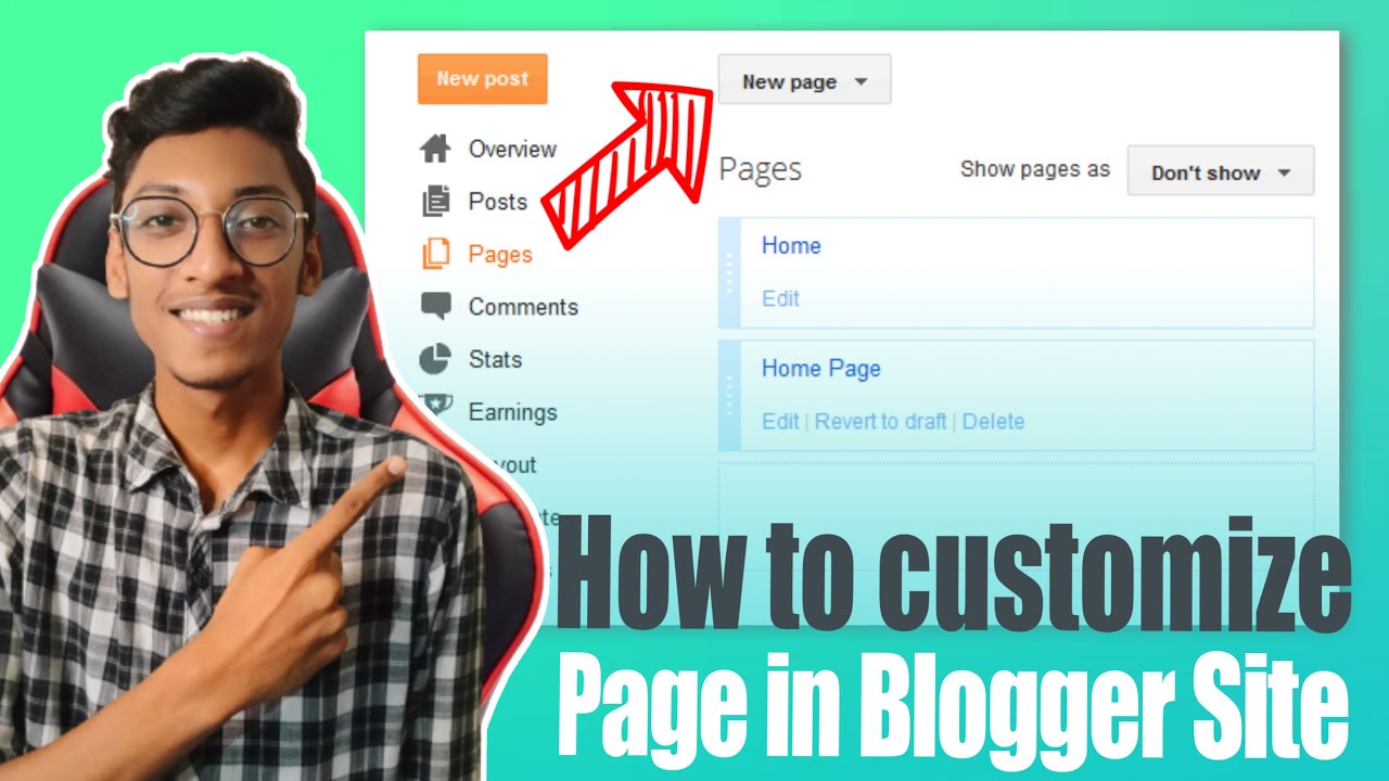 How to Create and customize a Professional Page in blogger || make ...