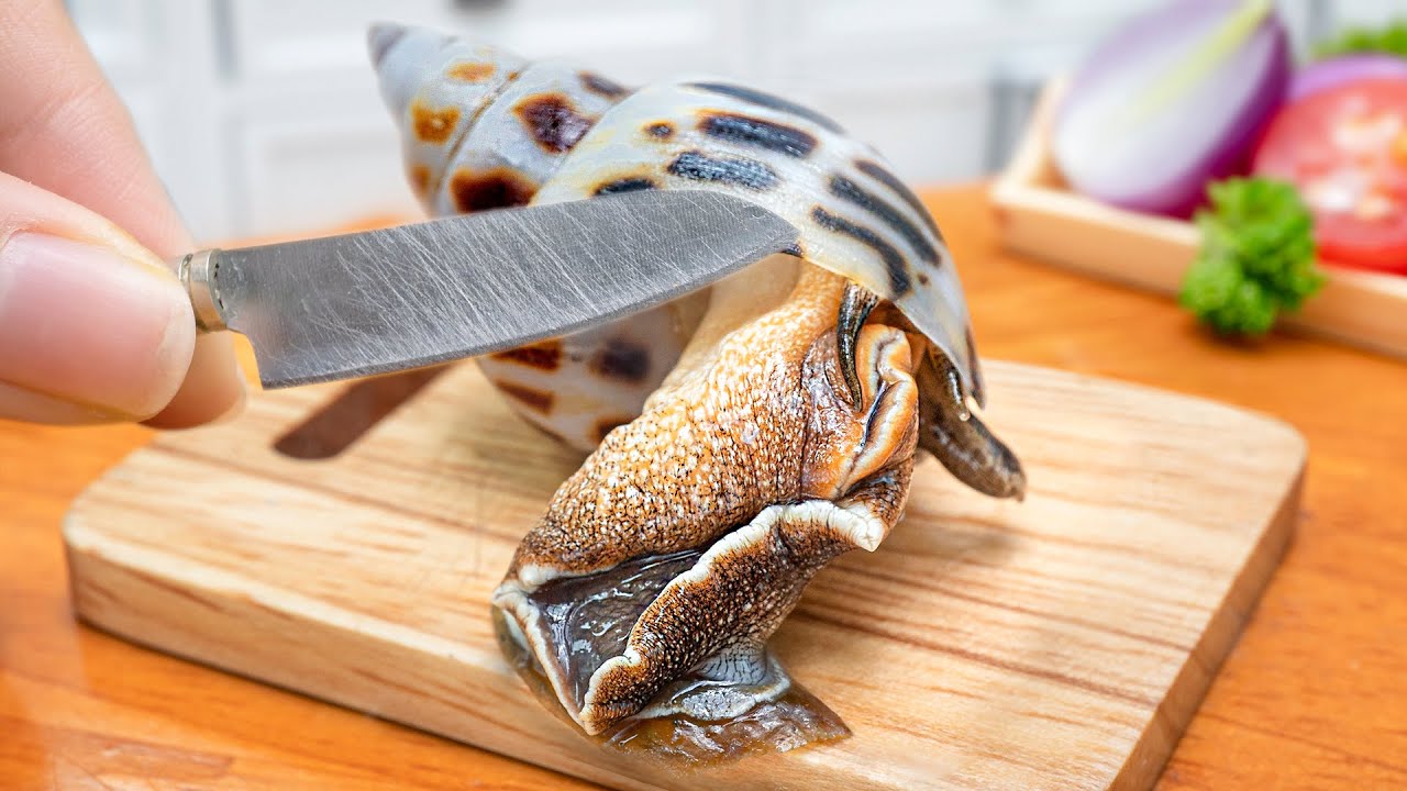 Most Satisfying Miniature Fry Snail Recipe 🐌 Delicious Cooking Snail in ...