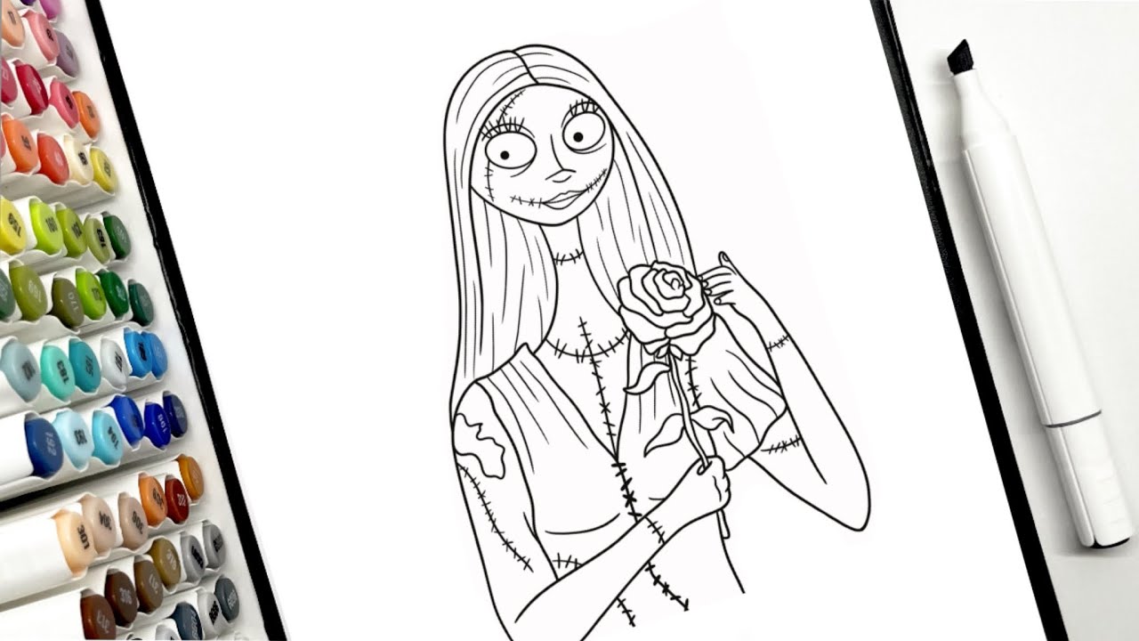 The Nightmare Before Christmas Sally Coloring | Coloring Videos for ...
