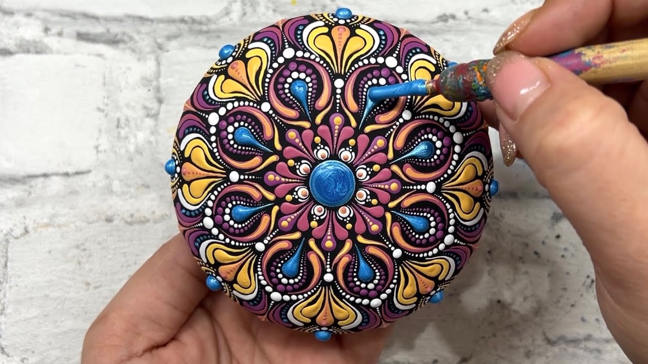 Step by Step Mandala Dot Painting Real-Time Tutorial - YouTube