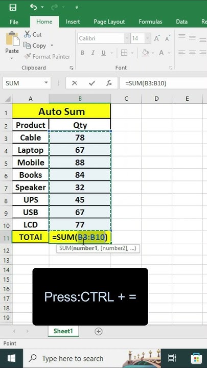 ๐ฌ Excel Tips Master The Autosum Shortcut In 10 Seconds ๐ Excel Exceltech Excelfunction