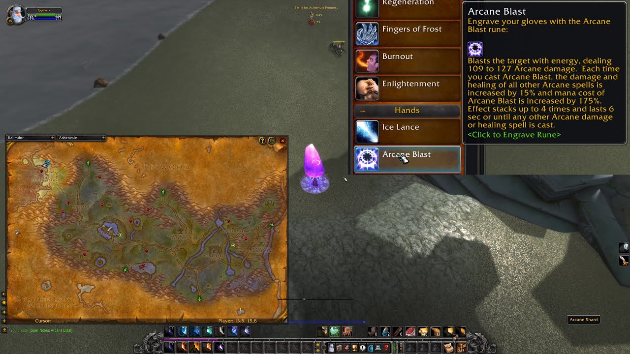 where to find Arcane Blast mage rune (ashenvale) - wow classic SOD ...
