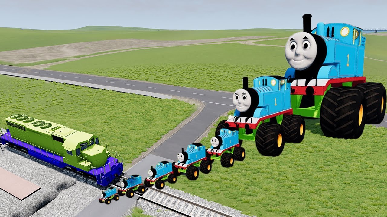 Big & Small Thomas the Tank Engine vs Train Avengers | BeamNG.Drive ...