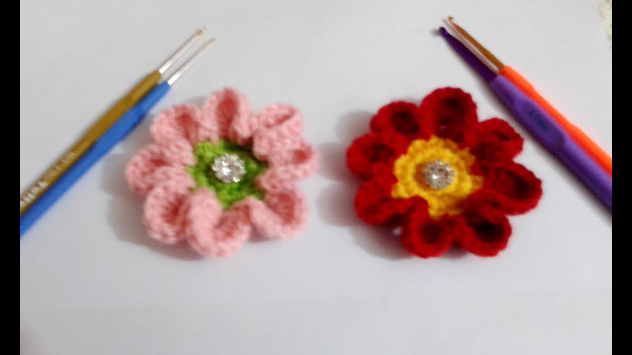 How to crochet flower 8 petal / Video Tutorial - YouTube